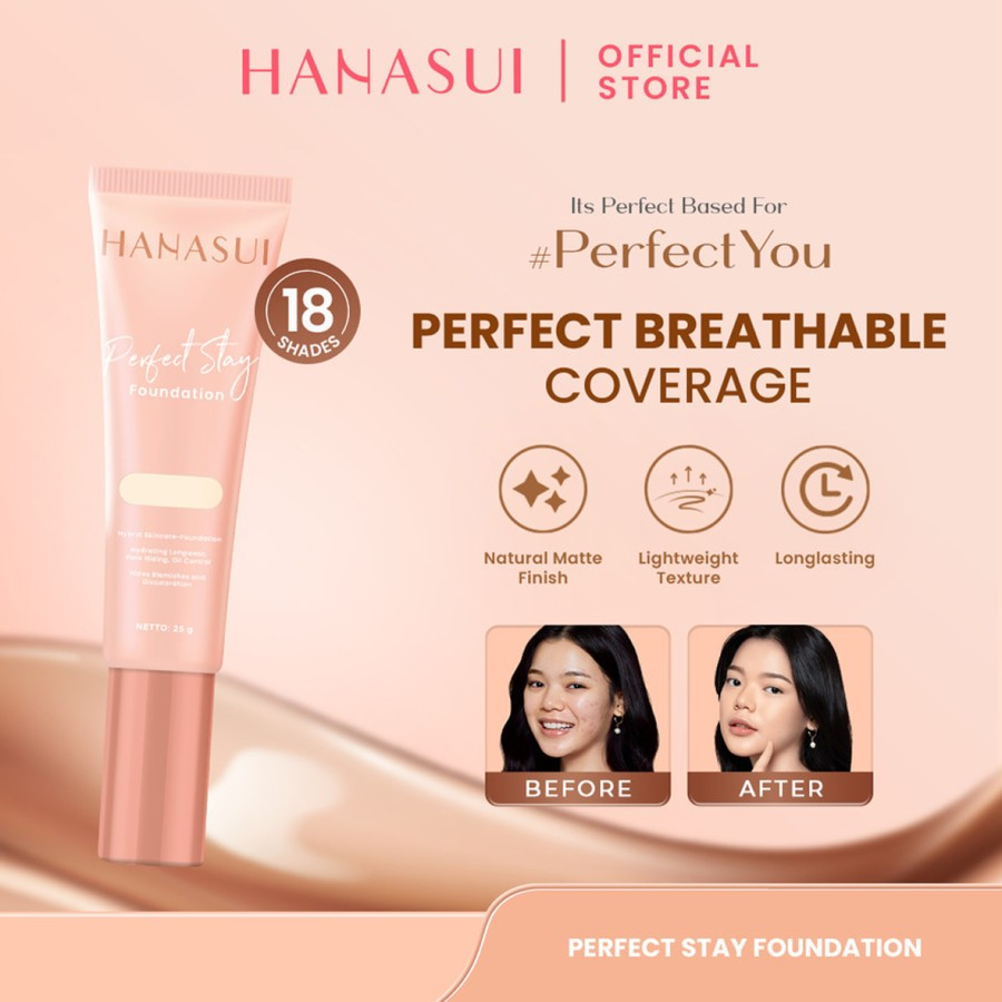 Jual HANASUI PERFECT STAY FOUNDATION - BEST FOUNDATION - ORIGINAL ...