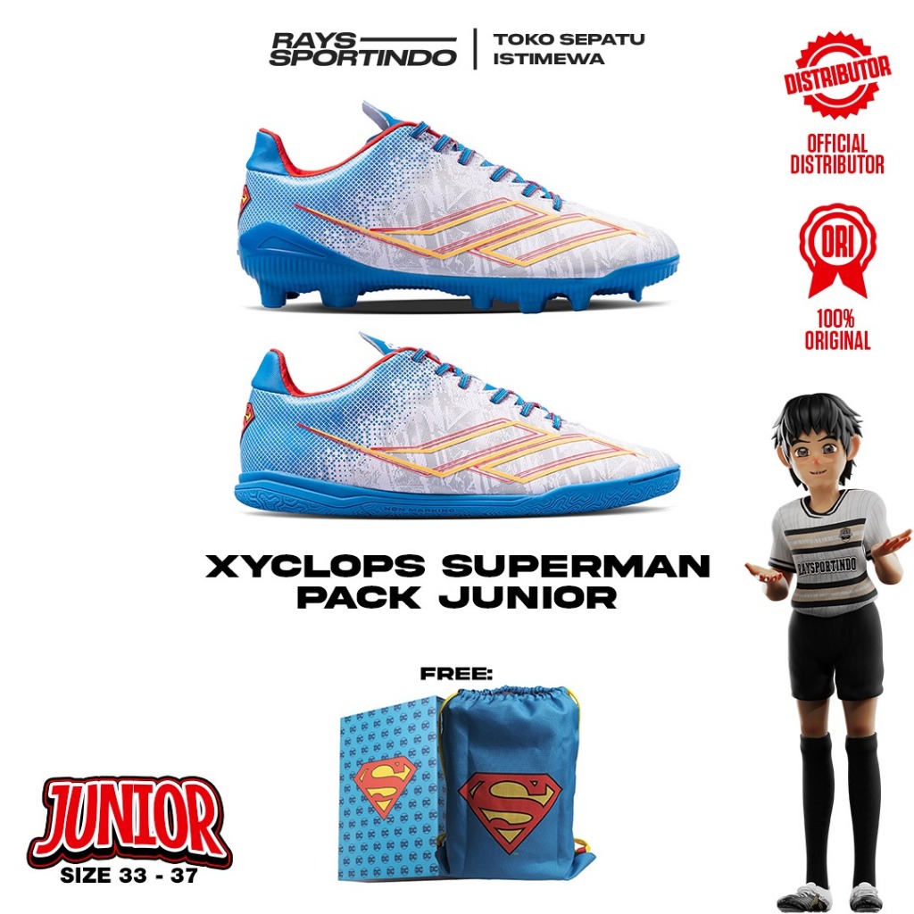 Jual SEPATU BOLA DAN FUTSAL ANAK MILLS XYCLOPS SUPERMAN PACK JR ...