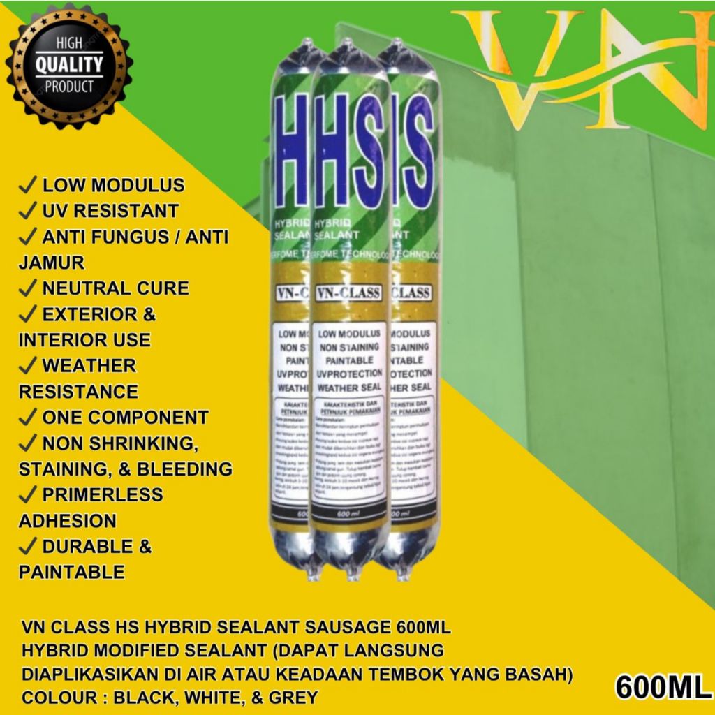 Jual Lem Silikon Sosis Non Staining VN CLASS HS Hybrid Sealant 600ml ...