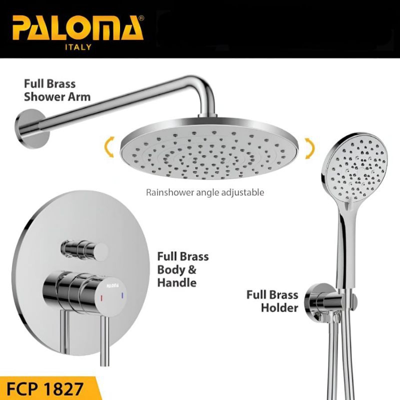 Jual PALOMA FCP 1827 Shower Tanam Concealed Set Keran Kran Panas Dingin ...