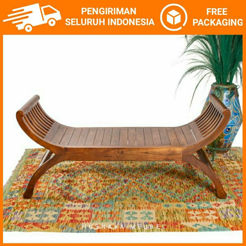 Jual KURSI TERAS PANJANG BENCH KAYU JATI TYPE YUYU / BANGKU PANJANG ...