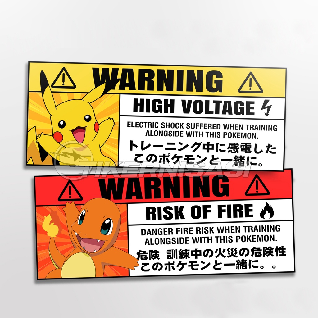 Jual Stiker Warning Pokemon High Voltage Pikachu | Shopee Indonesia