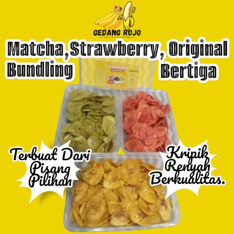 Jual paket bundling bertiga ( matcha, strawberry dan original) | Shopee Indonesia