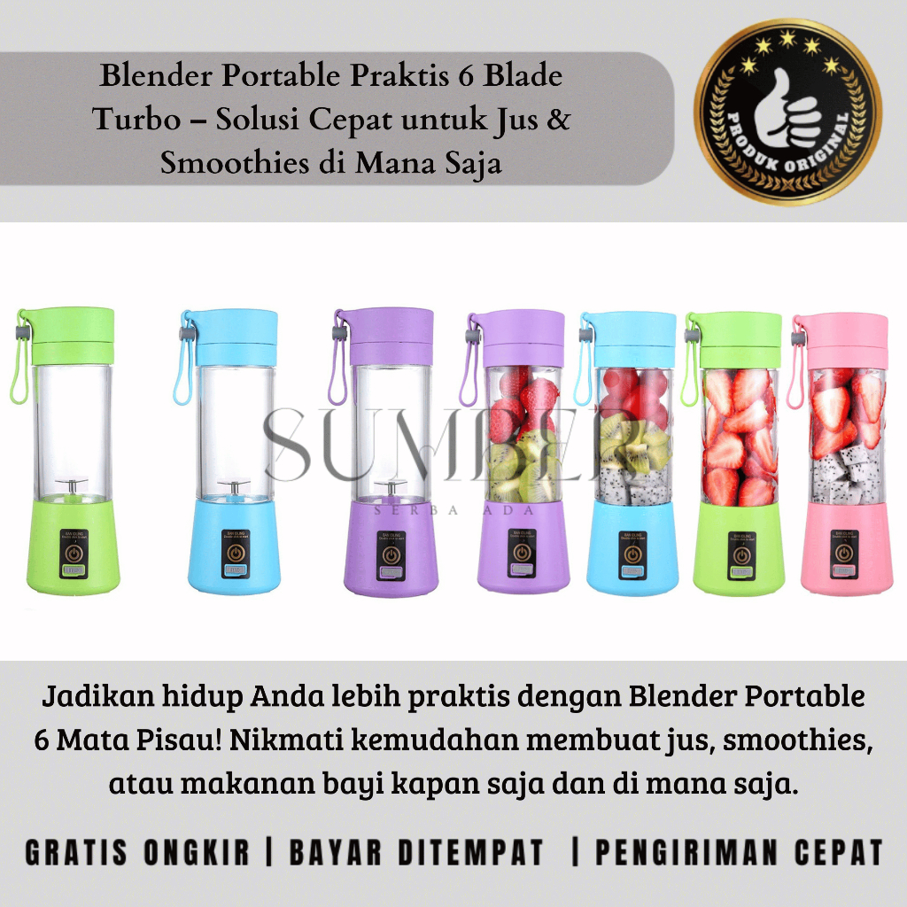 Jual Blender Botol Portabel - Blender Praktis untuk Jus dan Smoothie di ...