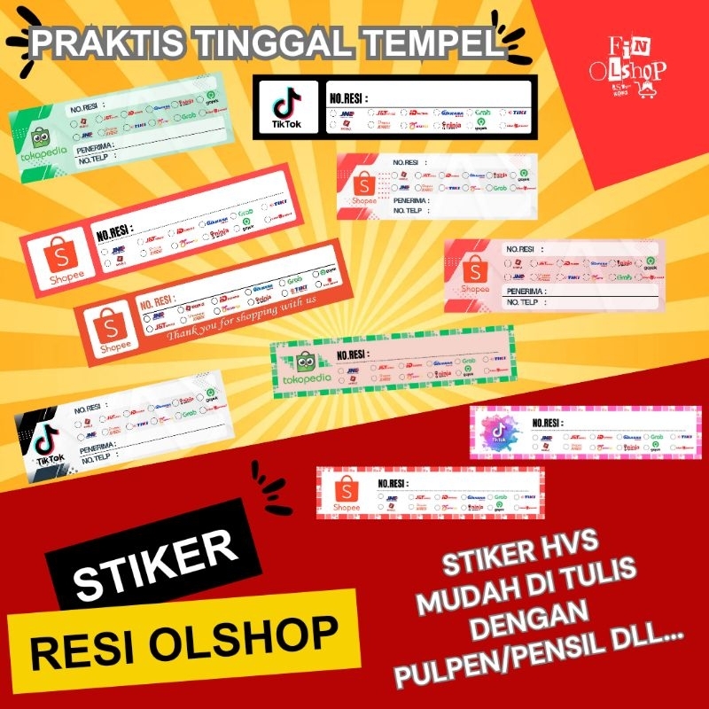 Jual STIKER RESI PENGIRIMAN OLSHOP / LABEL PAKET OLSHOP / RESI OLSHOP ...