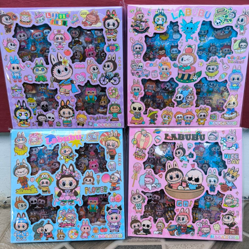 Jual STIKER LABUBU STICKER LABUBU isi 100 Pcs/box LABUBU viral 1 box ...