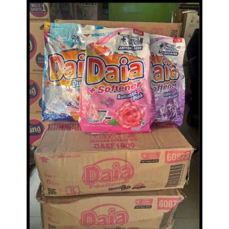 Jual Daia Detergent Bubuk 1.6g Detergent Bubuk Daia+softener | Shopee ...