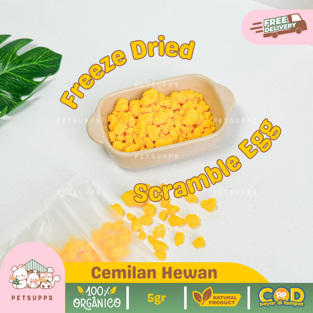 Jual Freeze dried scramble egg yolk 10gr | cemilan hamster landak mini ...