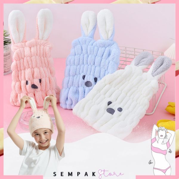 Jual SS Handuk Keramas Karakter Rabbit Handuk Keramas Pengering Rambut ...