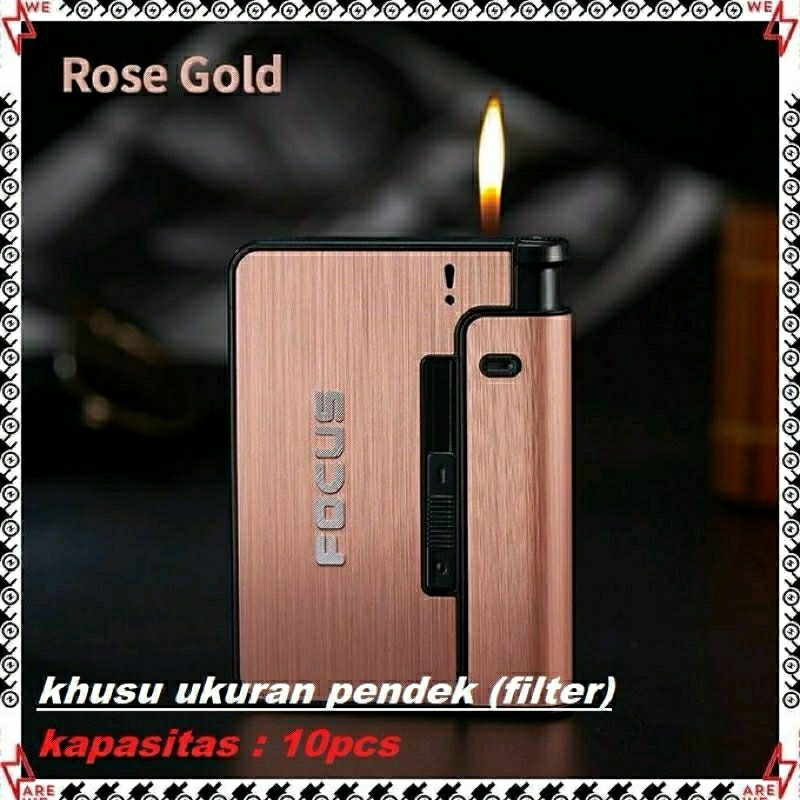 Jual focus kotak box penyimpanan unik plus korek api YH-001 METAL CASE lighter. | Shopee Indonesia