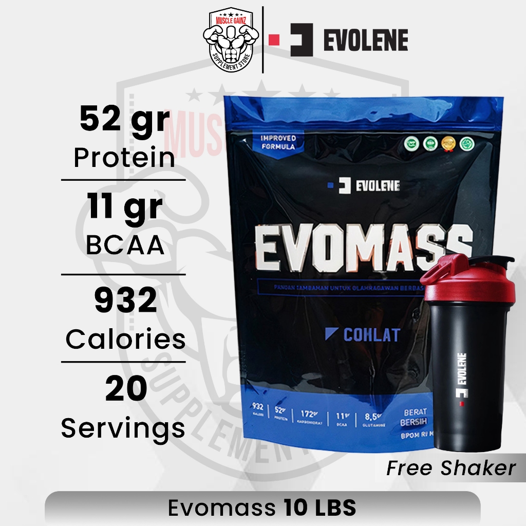 Jual Evolene Evomass 10lbs Evo Mass Evomas Gainer Penambah Berat Badan ...