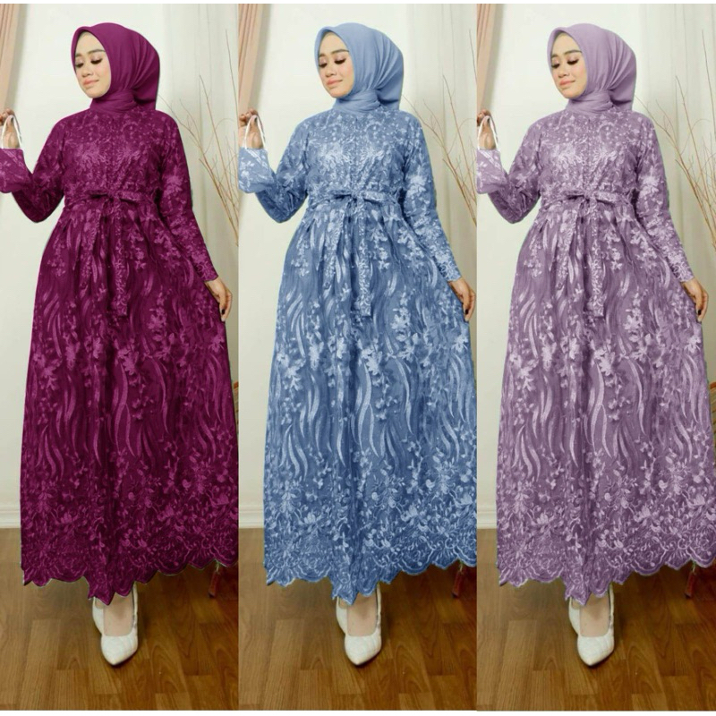 Jual MAXI LESYA (M L XL XXL XXXL) GAMIS BRUKAT BUSUI GAMIS TERLARIS GAMIS PESTA KONDANGAN ...