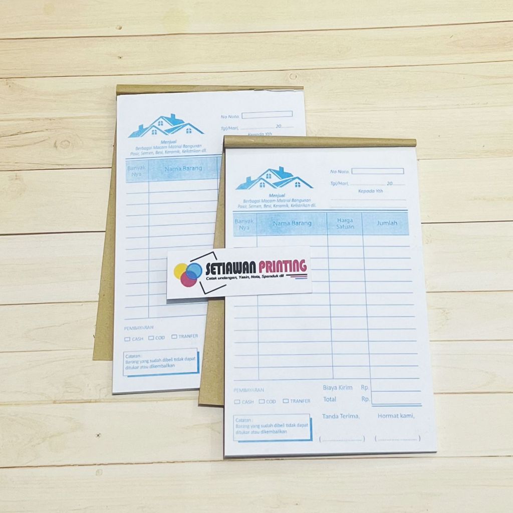 Jual Nota Toko Bangunan 1/4 Folio 1 ply dan 2 Ply ready stok | Shopee ...