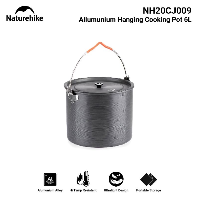 Jual PANCI COOKING POT NATUREHIKE 6L NH20CJ009 PANCI ANTI LENGKET ALAT ...