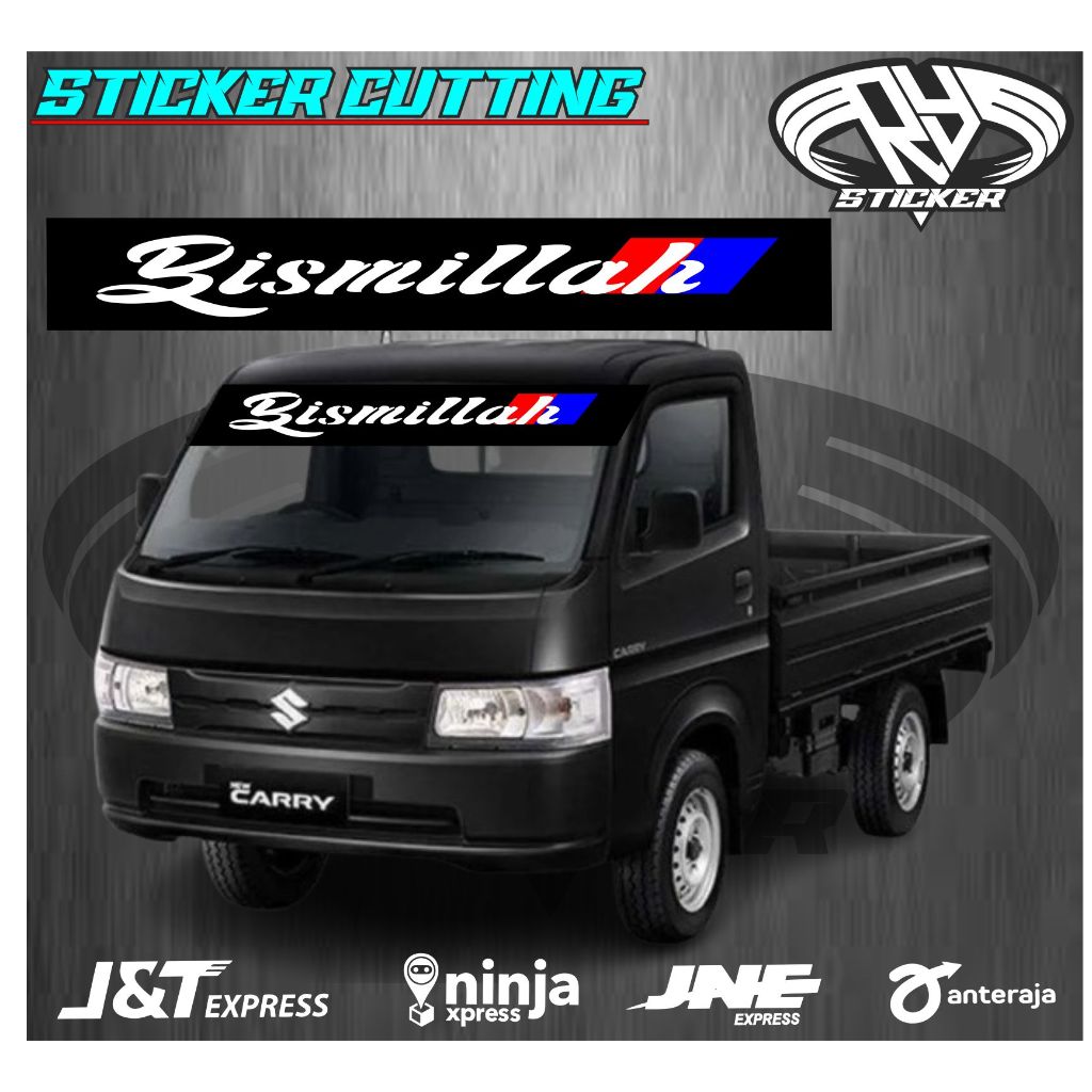 Jual Stiker Truk Bismillah Cutting Sticker Latin Kaca Depan mobil box ...