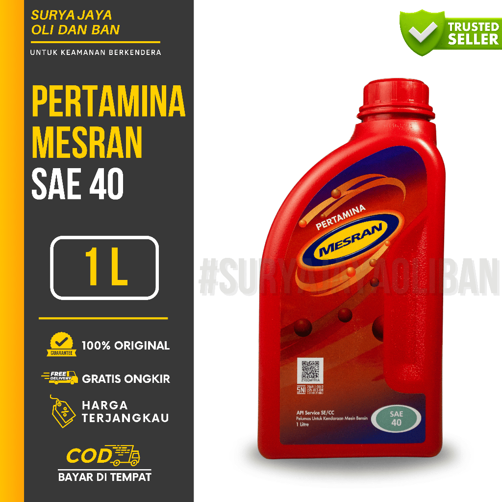 Jual Oli Mesin Bensin Pertamina Mesran 40 SAE 40 1 Liter 100% ORIGINAL ...