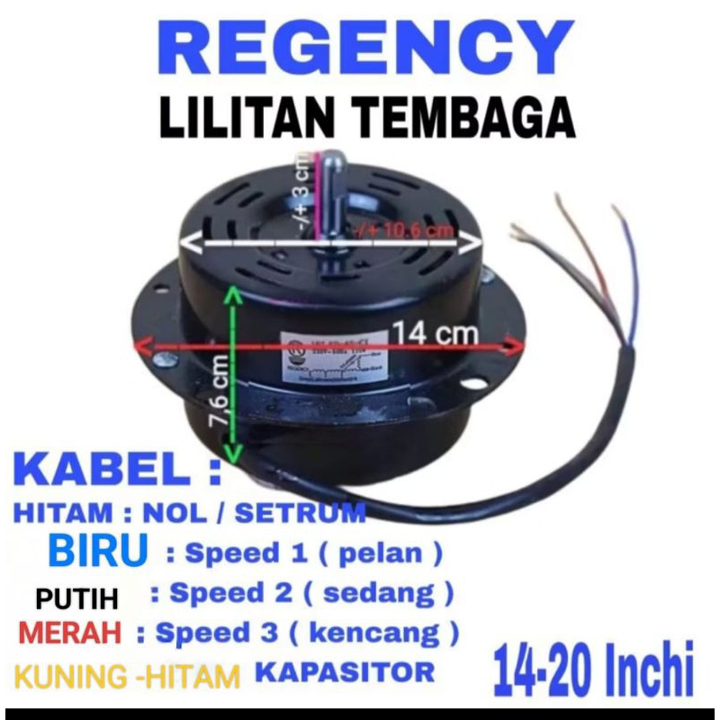 Jual DINAMO KIPAS ANGIN FLOOR FAN REGENCY 14-20 INCH | Shopee Indonesia