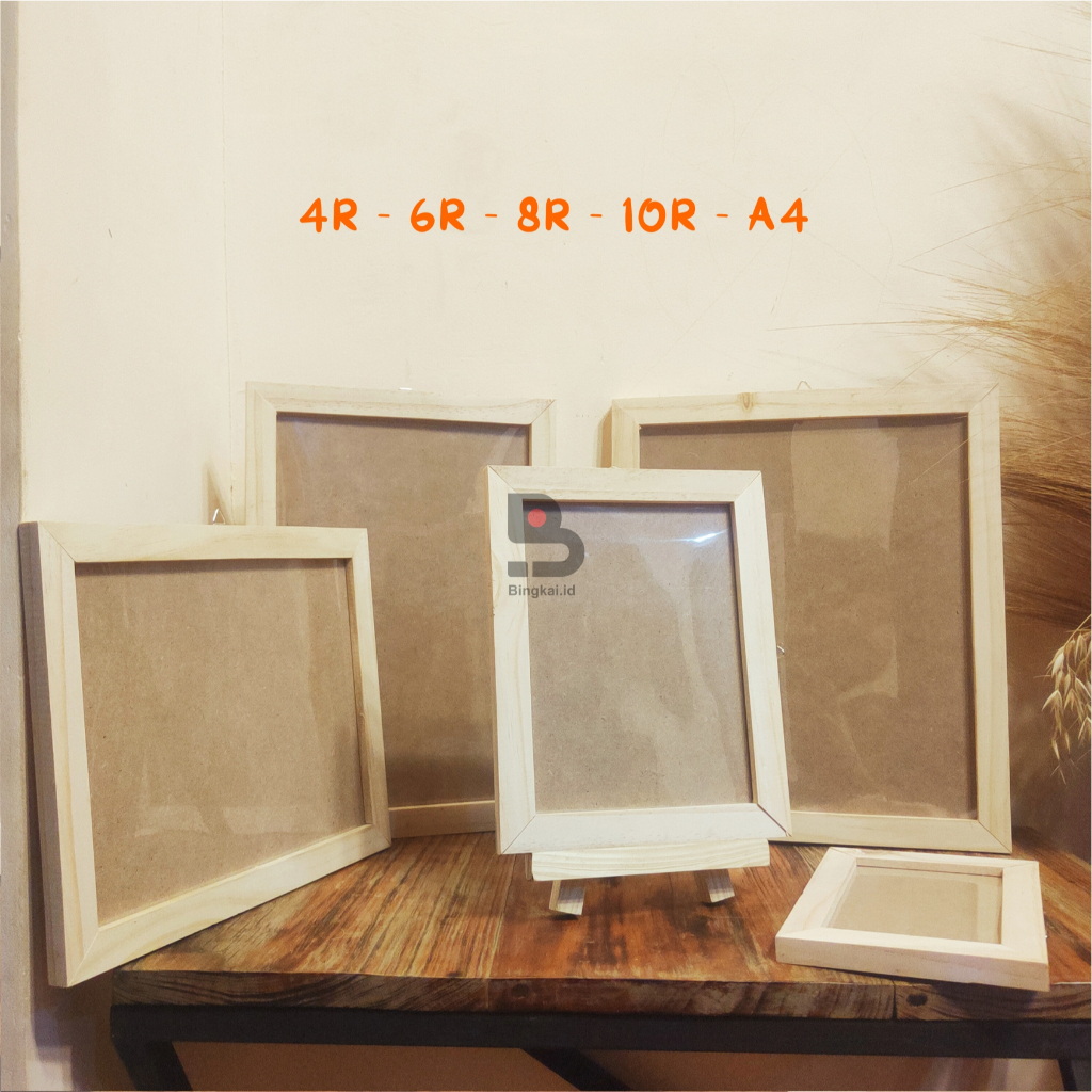 Jual Bingkai Foto Kayu 4R, 6R, 8R, 10R, A4 | Shopee Indonesia