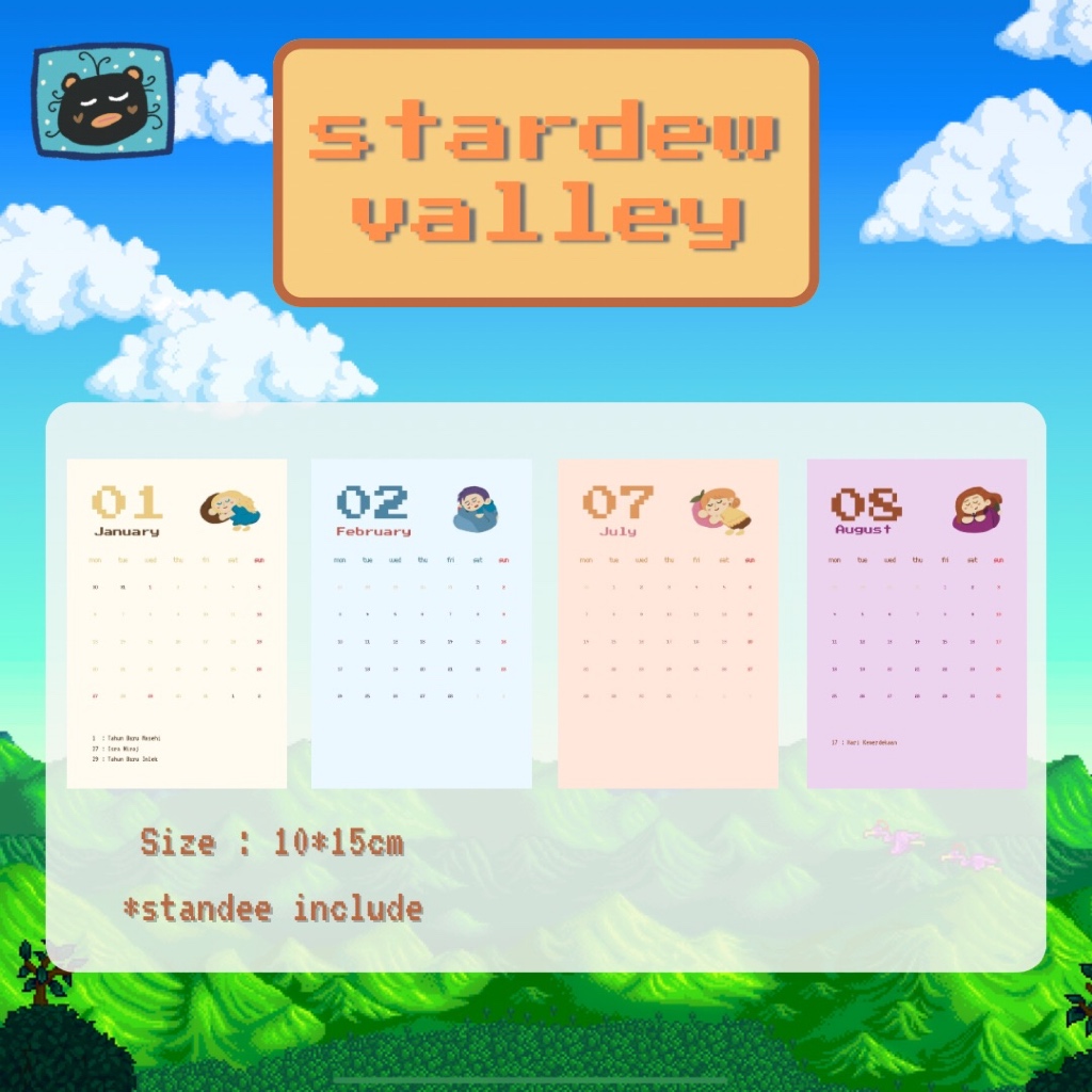 Jual Miri Mori - Stardew Valley Art Print Standee Calendar | Shopee ...