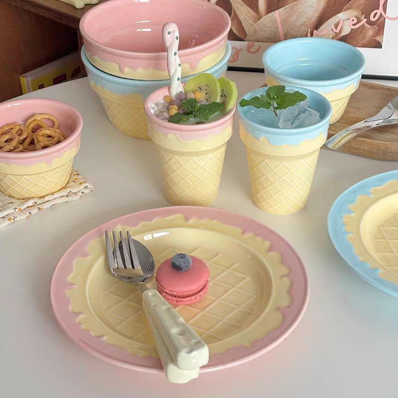 Jual ICE CREAM SERIES/Mangkuk & Piring Aesthetic Ala Korea/Mangkuk ...