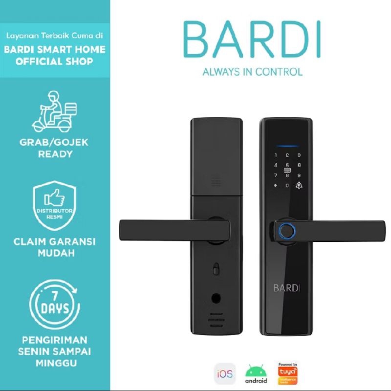 Jual BARDI Official Smart Home Door Lock Handle RFID, Fingerprint, WiFi ...