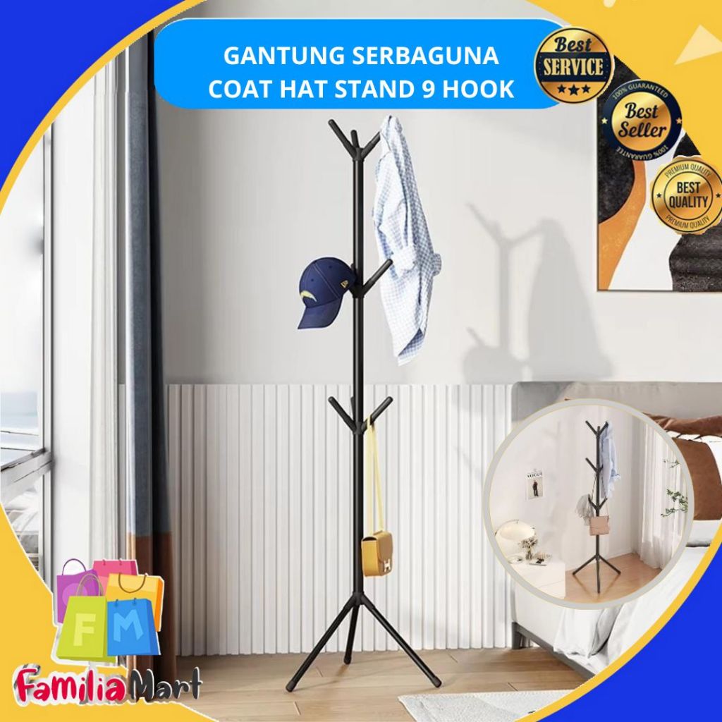 Jual STAND HANGER GANTUNGAN BAJU 9 HOOK TIANG BERDIRI / STAND HANGER ...