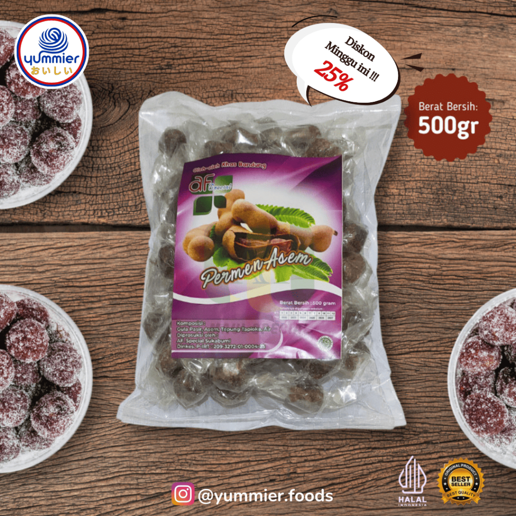 Jual Permen Gula Asem Tamarind Candy Berkhasiat AF 500 Gram | Shopee ...
