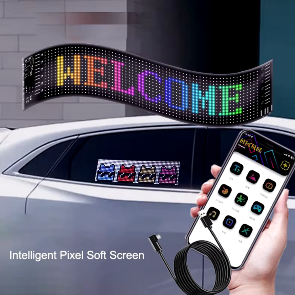 Jual Led Display Flexible Papan Layar Car Moving Animasi Text Mini RGB ...