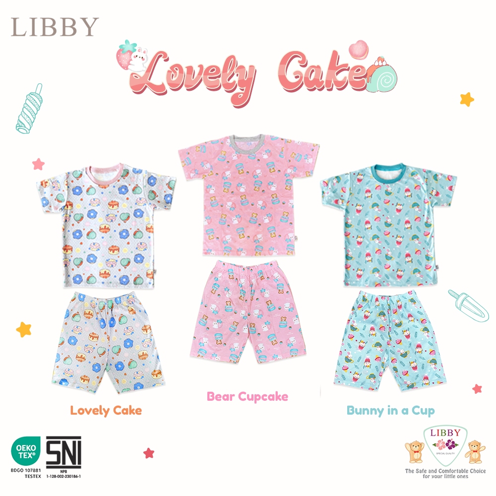 Jual LIBBY Setelan Oblong Pendek - Celana Pendek Motif Lovely Cake ...