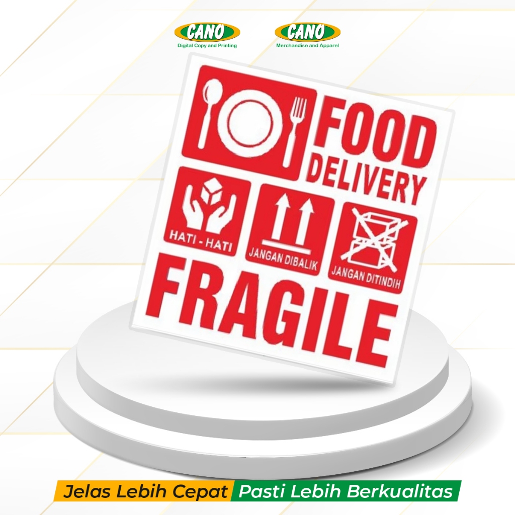 Jual Sticker Fragile Food Delivery | Custom Ukuran 5.5 x 5.5 cm ...
