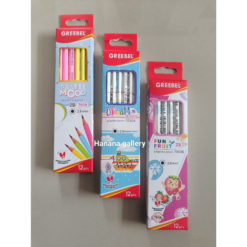Jual Pensil GREEBEL 2B KARAKTER (1 pack isi 12 pcs) | Shopee Indonesia