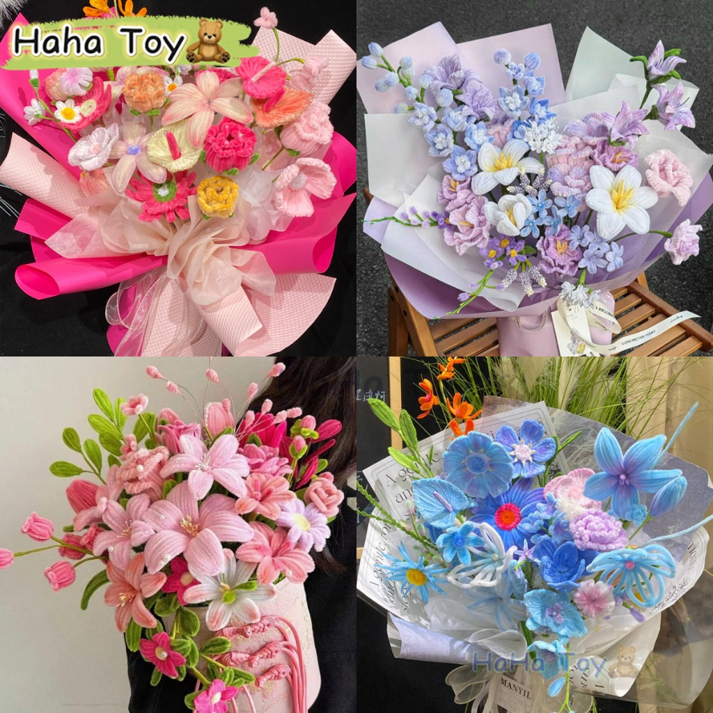 Jual HAHA TOY 100Pcs Kawat Bulu Mercy Pastel Rainbow Mix Batang ...