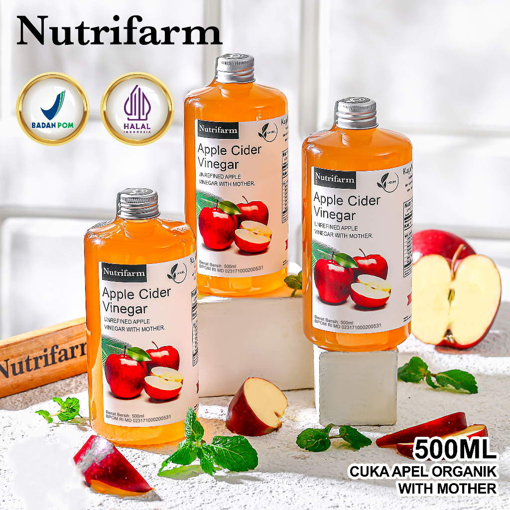 Jual Nutrifarm Cuka Apel 500ml Bundle 3 Pcs With Mother | Shopee Indonesia
