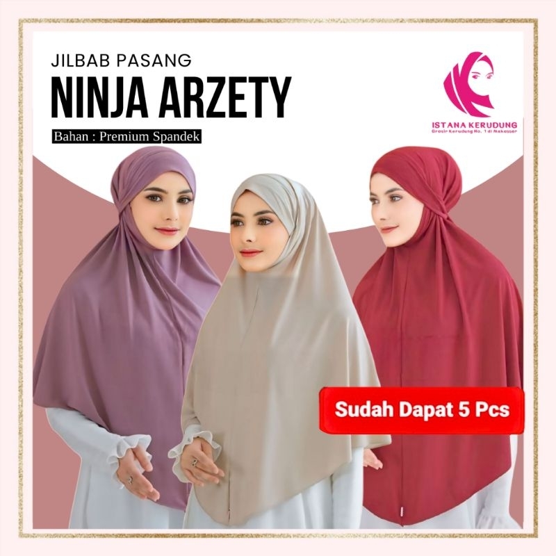 Jual JILBAB PASANG NINJA ARZETY (ISI 5 PCS) | Shopee Indonesia
