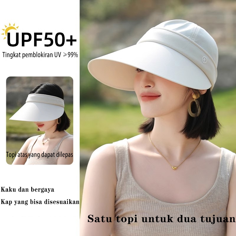 Jual Topi Olahraga Wanita Topi Sun Visor Wanita Anti UV Matahari Pantai Golf Fashion Gaya Korea ...