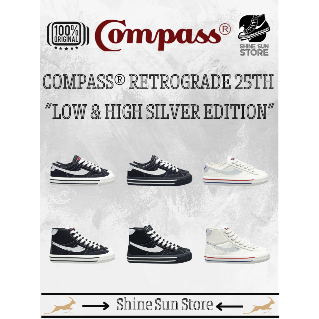 Jual [ORIGINAL] Compass Retrograde Low // High Black White // Double ...