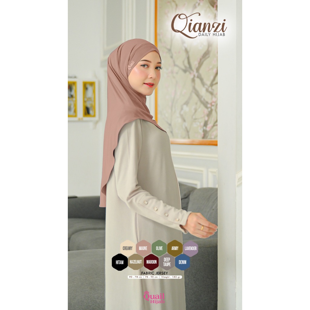 Jual QIANZI Daily Quail Hijab Quail Soft Ped bahan Jersey | Shopee Indonesia