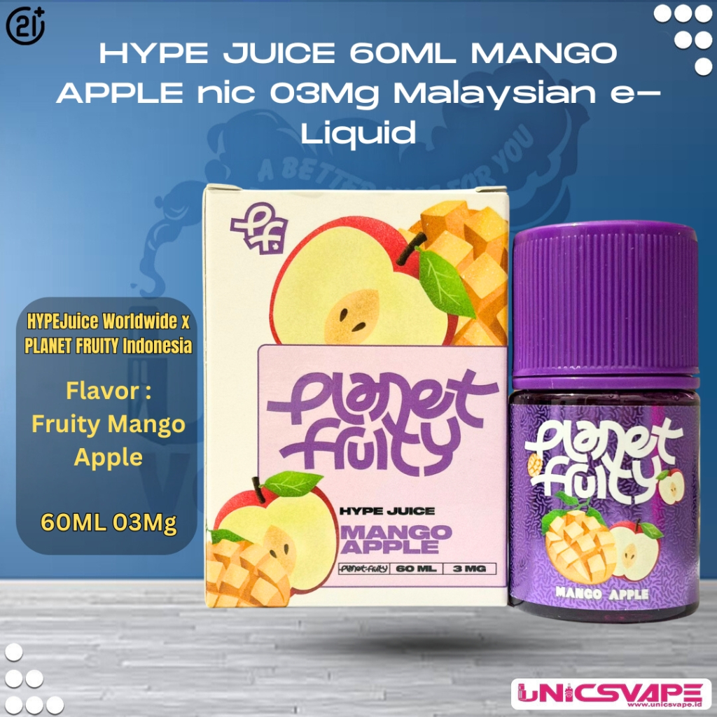 Jual HYPE JUICE 60ML MANGO APPLE nic 03Mg Malaysian e-Liquid by ...