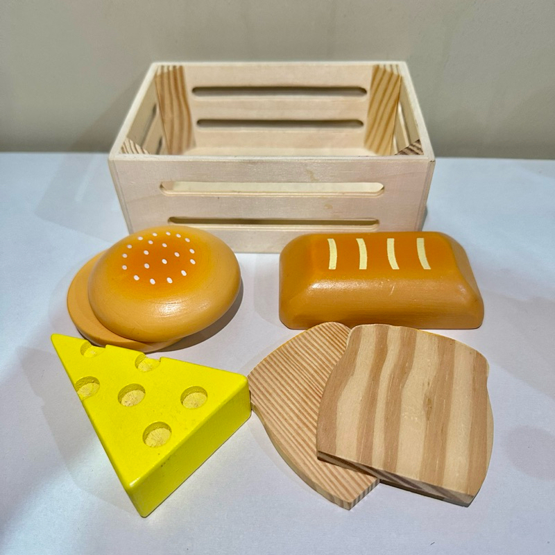 Jual Melissa & Doug - Food Groups - Mainan Kue Roti Kayu - Preloved ...