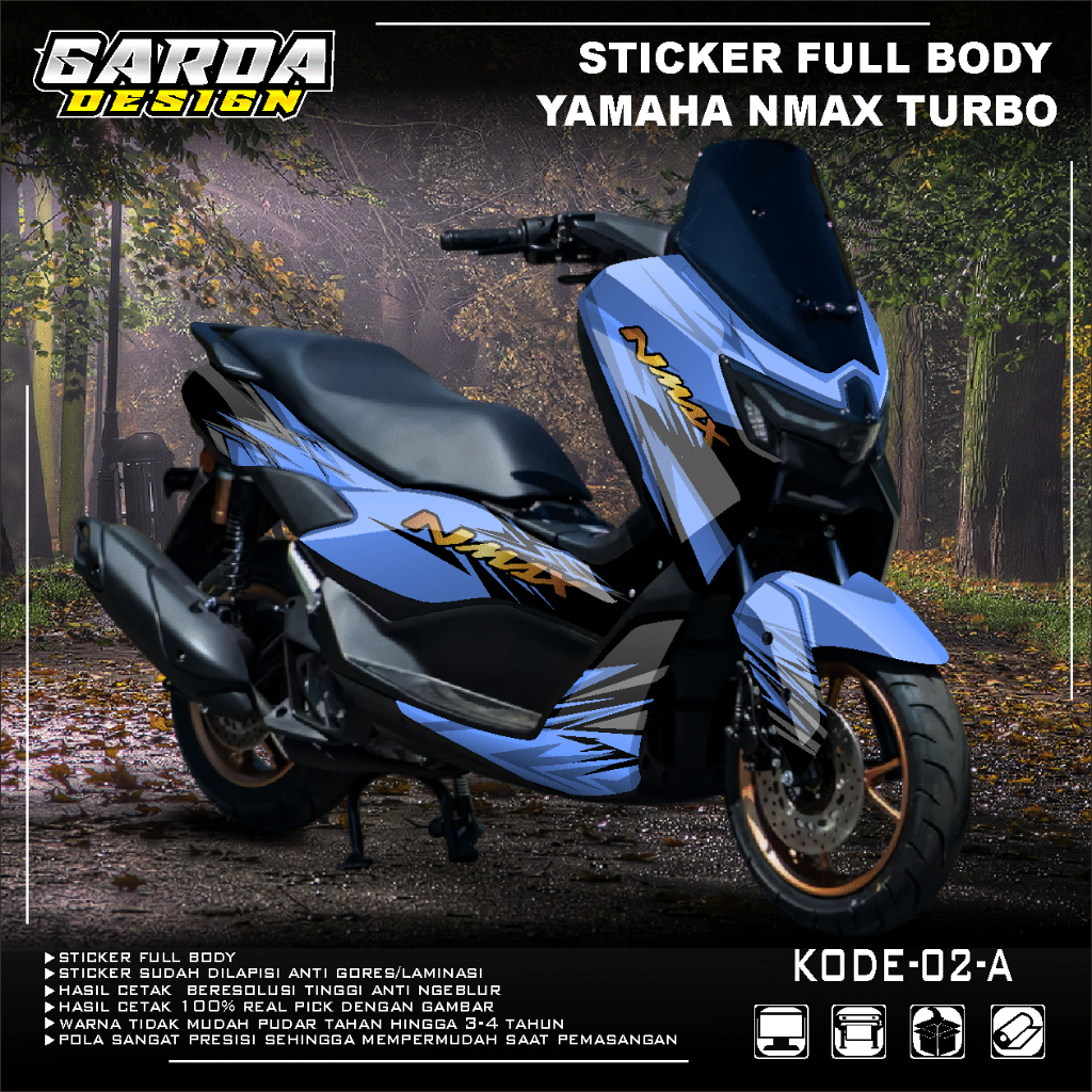 Jual (COD) Decal Sticker Yamaha NMAX TURBO - NEW 2024 Full Body -Desain ...