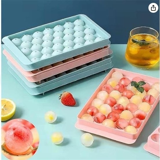 Jual Cetakan Es Batu Bulat 33 Grid Ice Cube Tray Alat Pencetak Puding ...