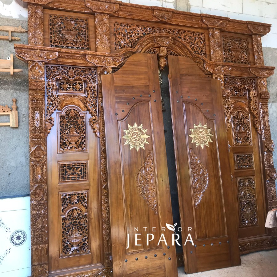 Jual Pintu Gebyok Kayu Jati - Bisa Request Logo | Shopee Indonesia