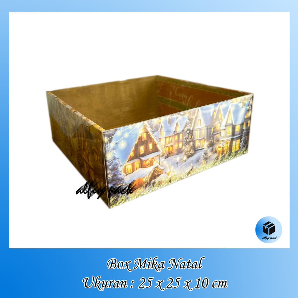 Jual 1pack isi 5pcs BOX PACKAGING PUDDING NATAL TUTUP MIKA 25X25X10 CM ...
