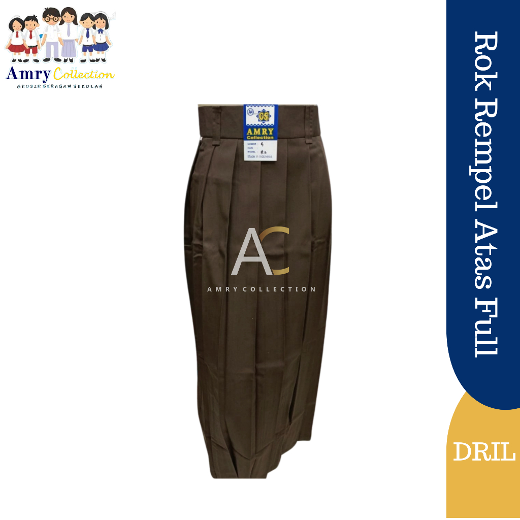Jual Rok sekolah Pramuka SMP SMA model rempel full / plisket pinggang ...