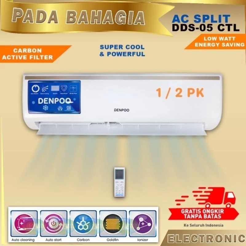 Jual Pendingin Ruangan Kamar Besar AC 1 pk Denpoo DDS 09 CTL AC Split ...