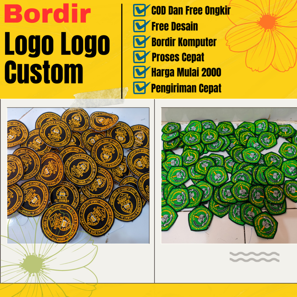 Jual patch logo Bordir emblem custom logo emblem custom bordir | Shopee ...