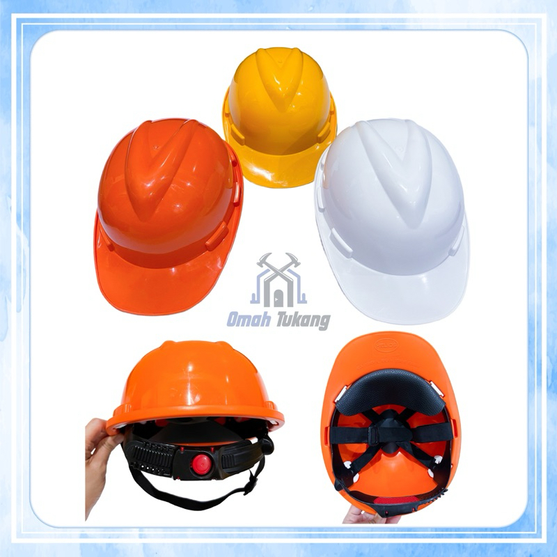 Jual HELM PROYEK Standard SNI / Safety Helmet Putih Kuning Orens ...