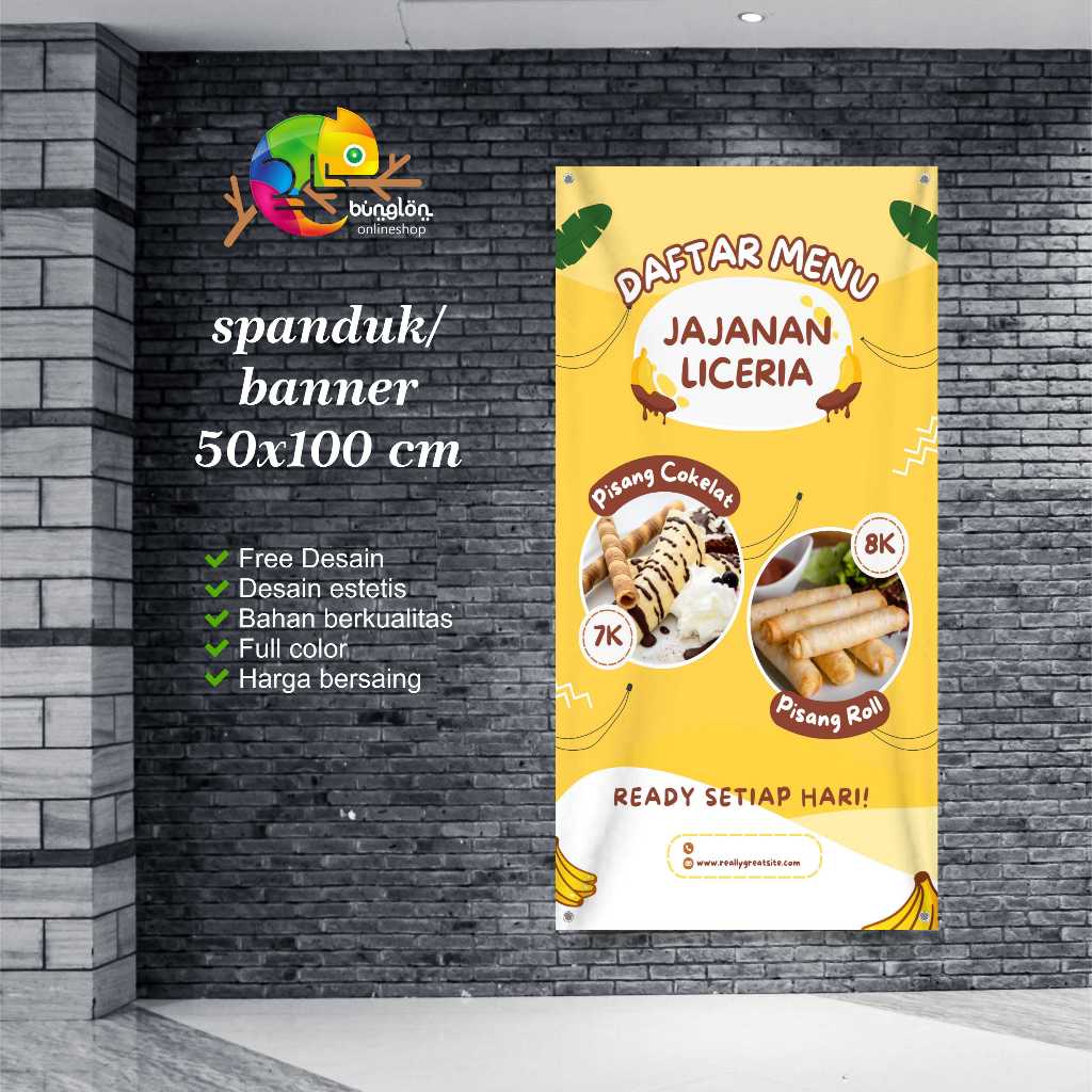 Jual Cetak Spanduk Banner Jajanan Liceria | Shopee Indonesia
