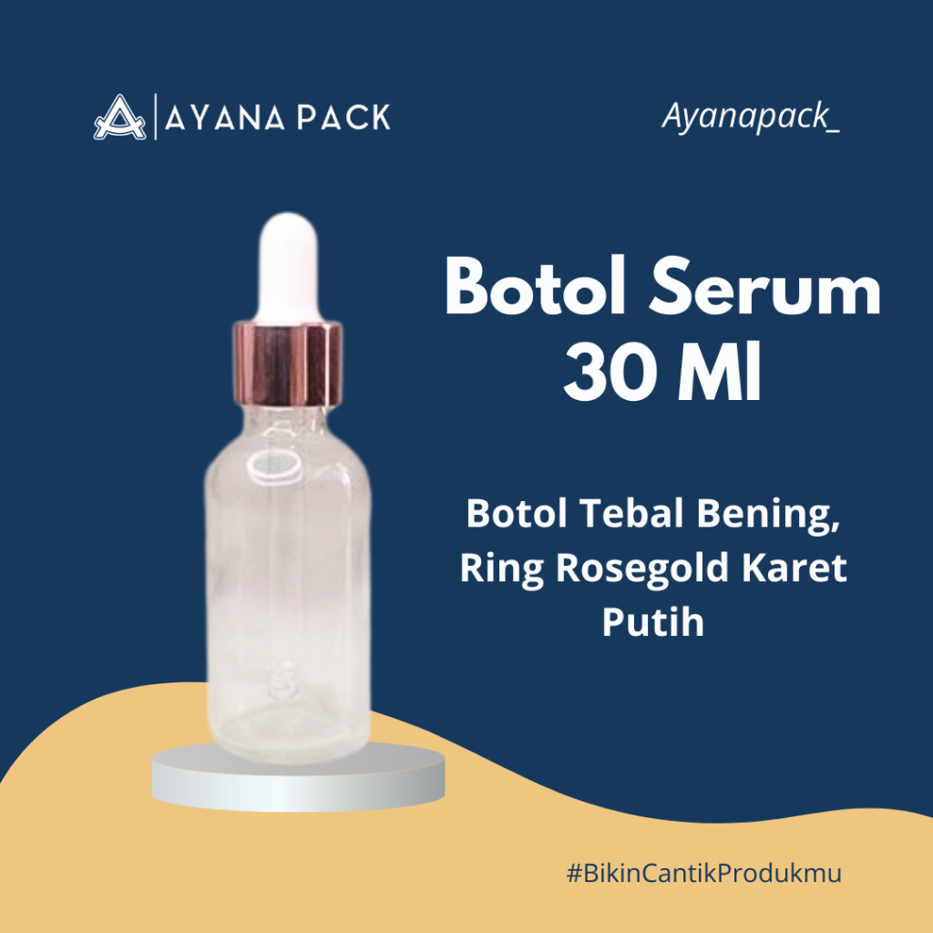 Jual Botol Pipet Serum 30 ml Tebal Bening Ring Rosegold Karet Putih ...