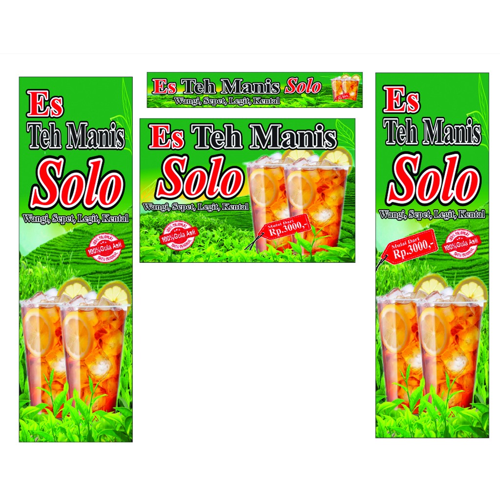 Jual stiker es teh manis solo gerobak booth terbaru | Shopee Indonesia